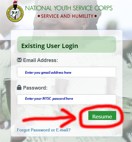 NYSC Portal Login Dashboard - NYSC News